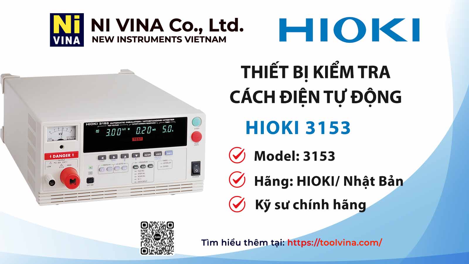 Máy Đo An Toàn Điện, Cách Điện Tự Động HIOKI 3153
